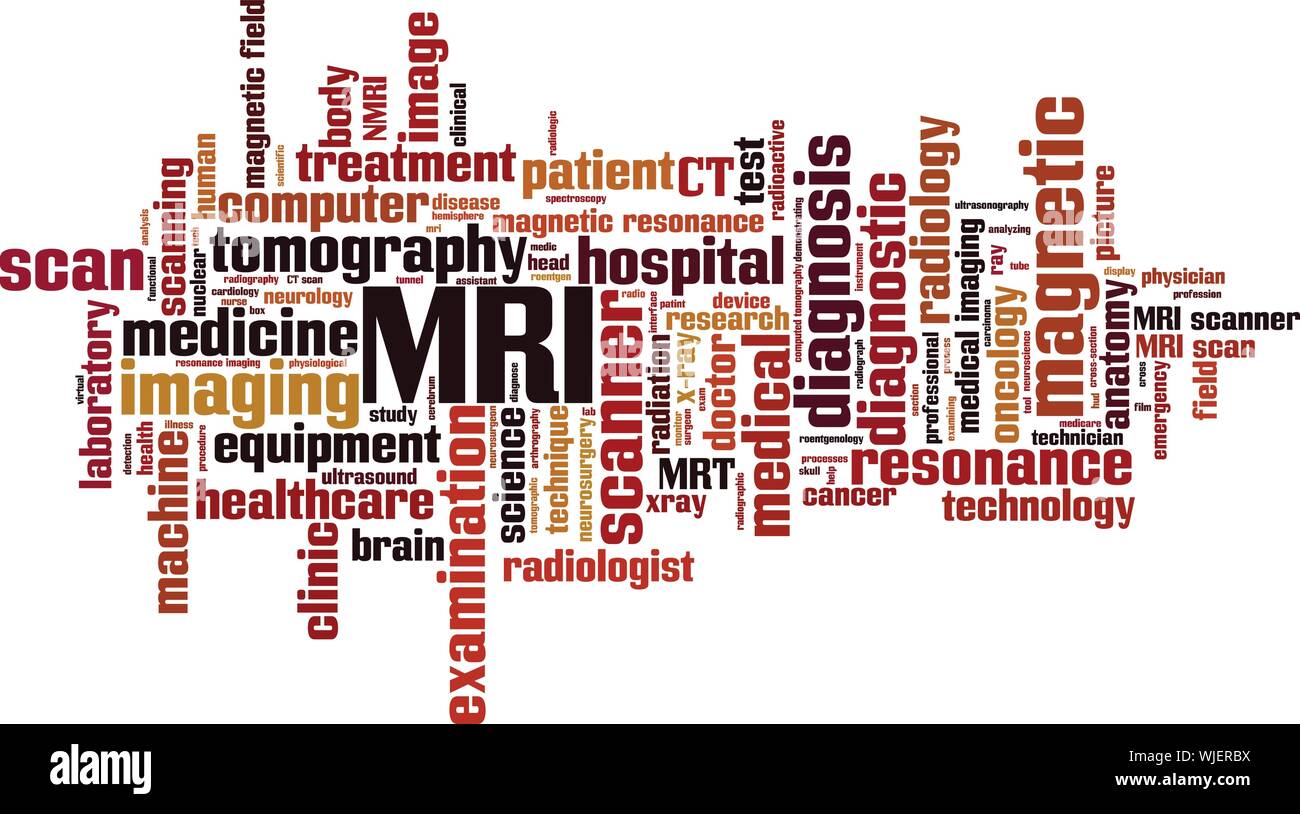 MRI word cloud concept. Collage made of words about MRI. Vector ...