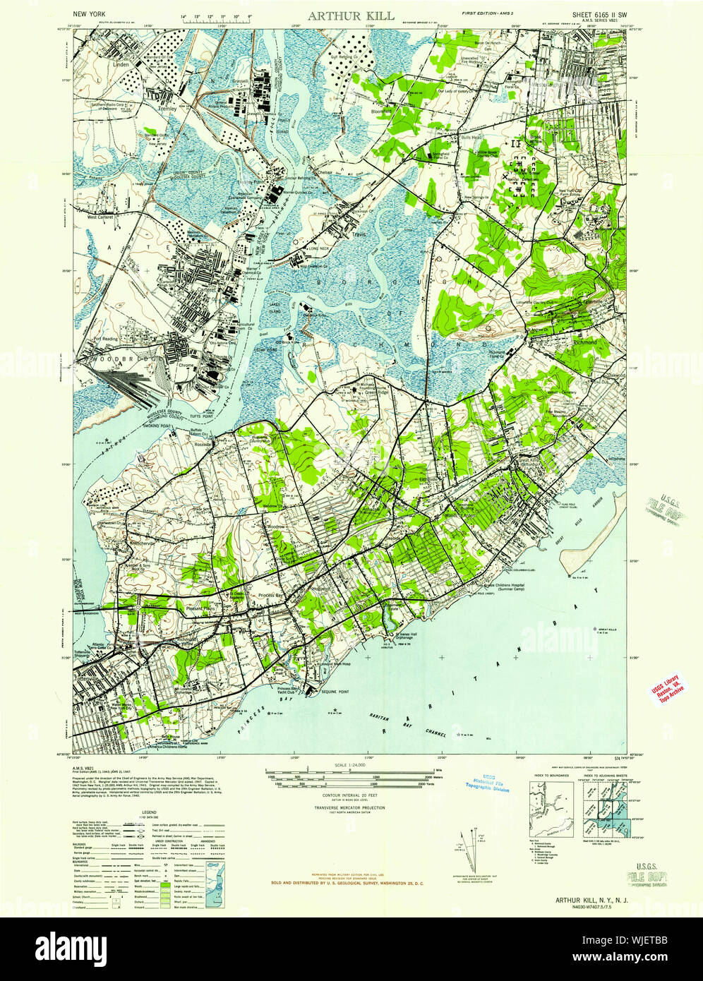 New York NY Arthur Kill 136694 1947 24000 Restoration Stock Photo - Alamy