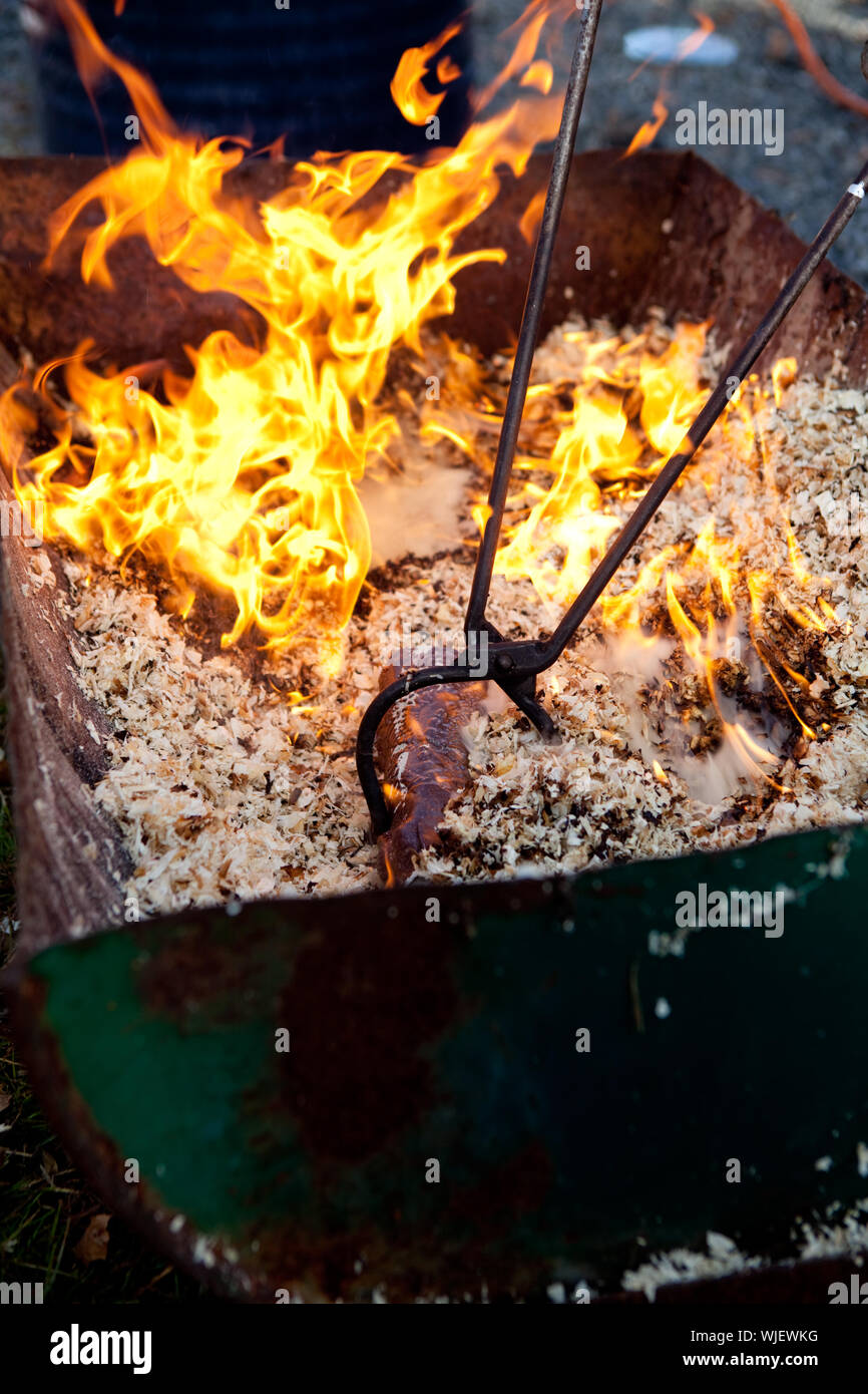 Detail of a raku firing technique for pottery Stock Photo - Alamy