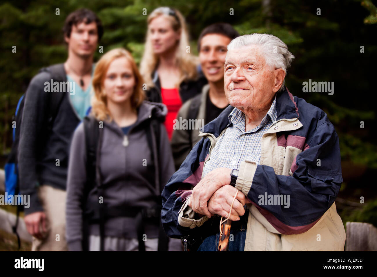 Elderly Man Tour Guide Stock Photo - Alamy