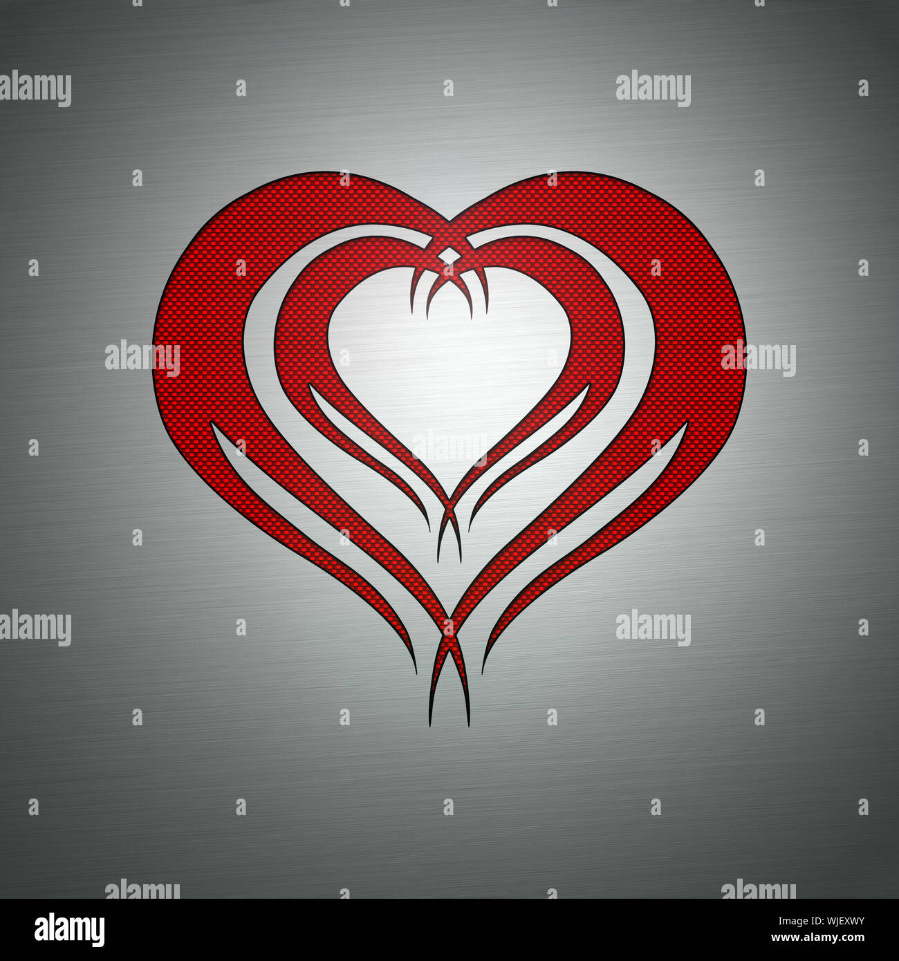 An image of a tribal red heart in steel Stock Photo - Alamy
