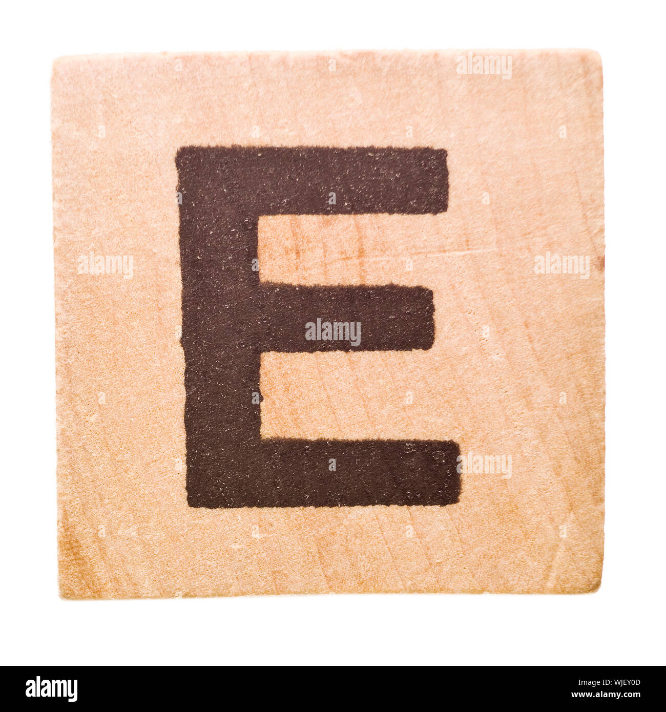 Block with Letter E isolated on white background Stock Photo - Alamy