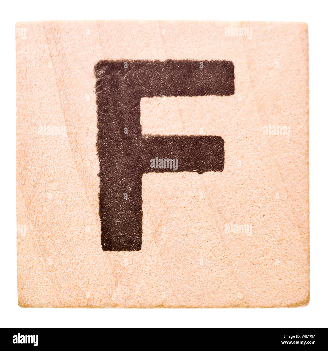 Block with Letter F isolated on white background Stock Photo - Alamy