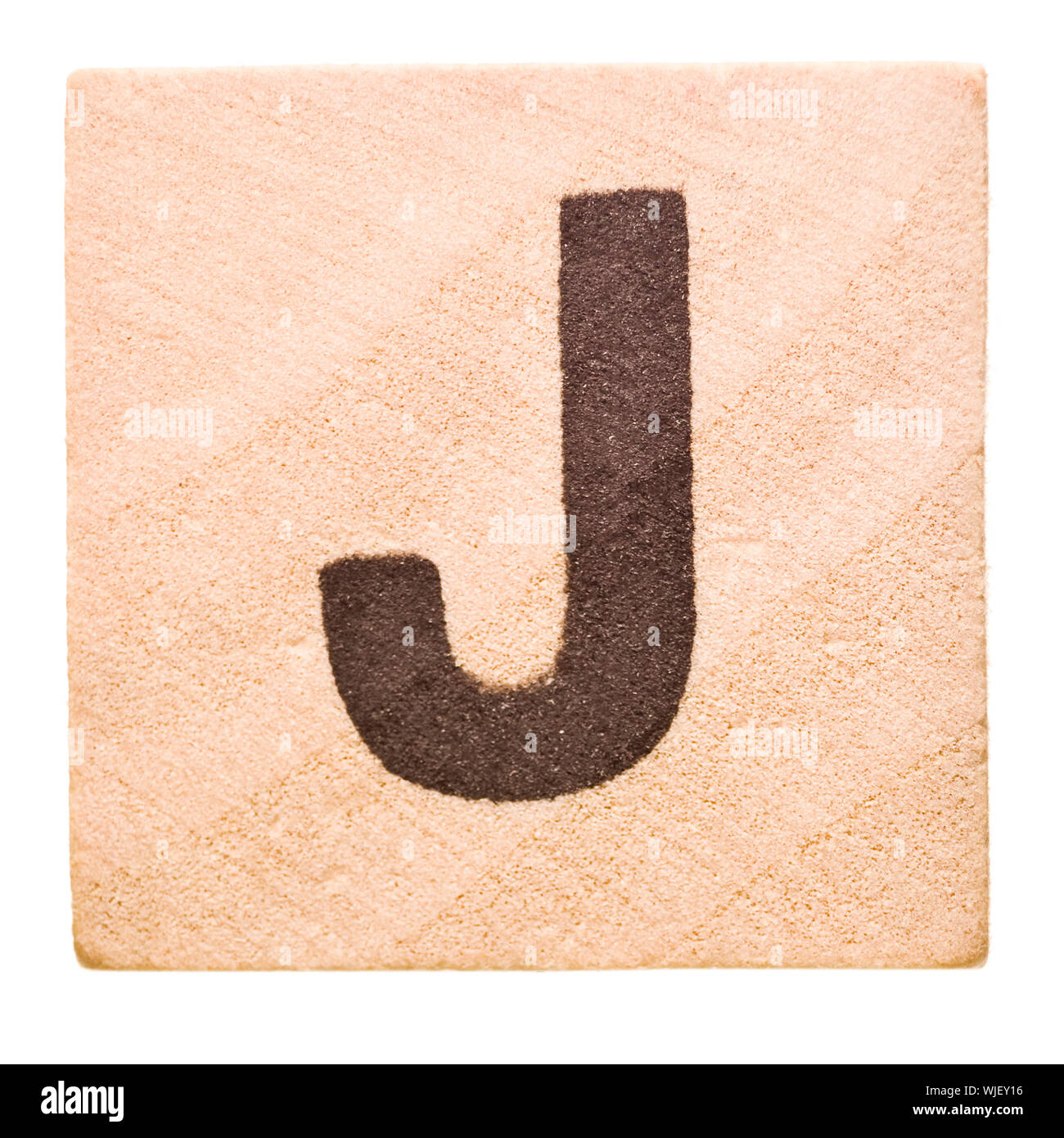 Block with Letter J isolated on white background Stock Photo - Alamy