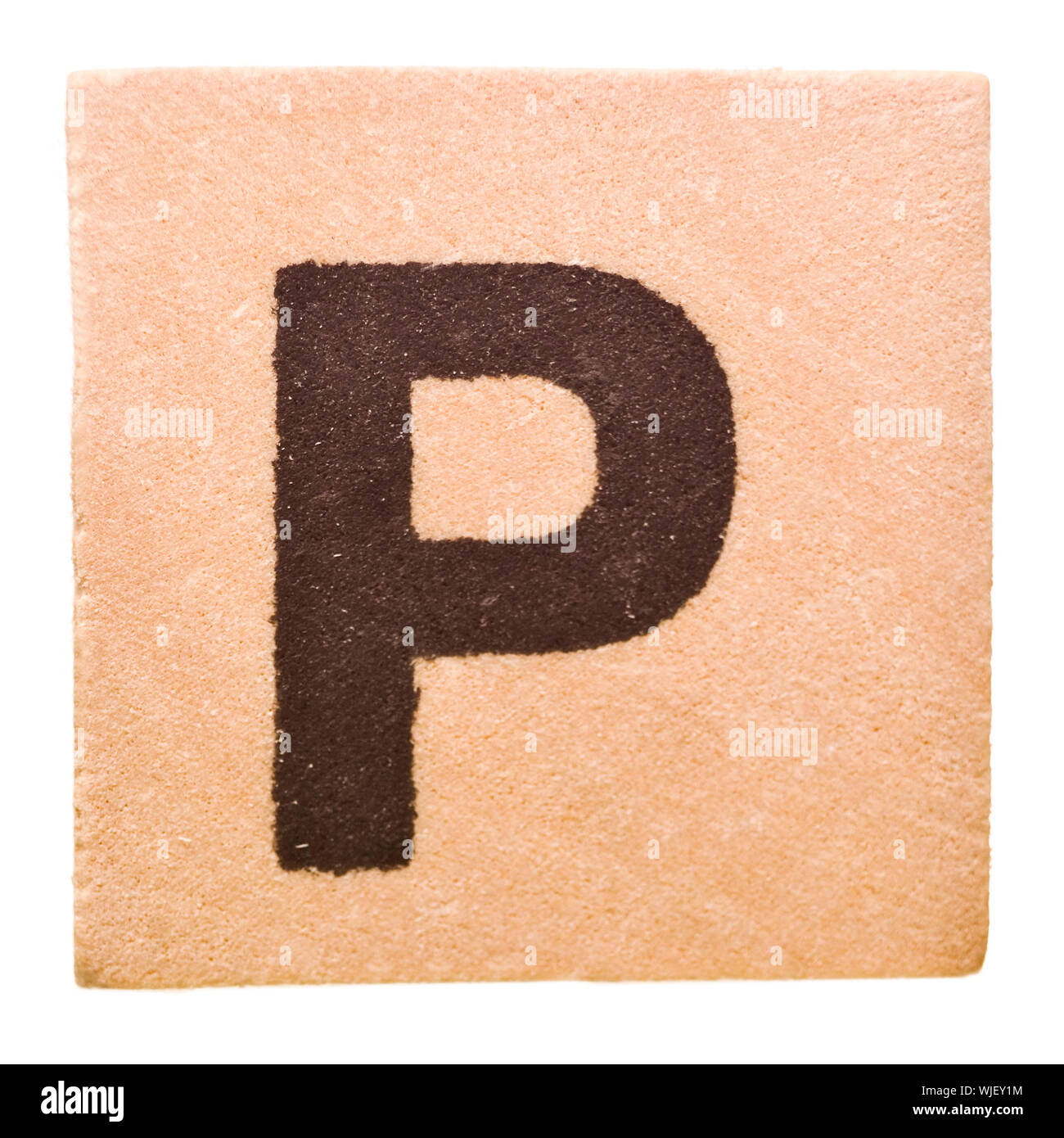 Block with Letter P isolated on white background Stock Photo - Alamy