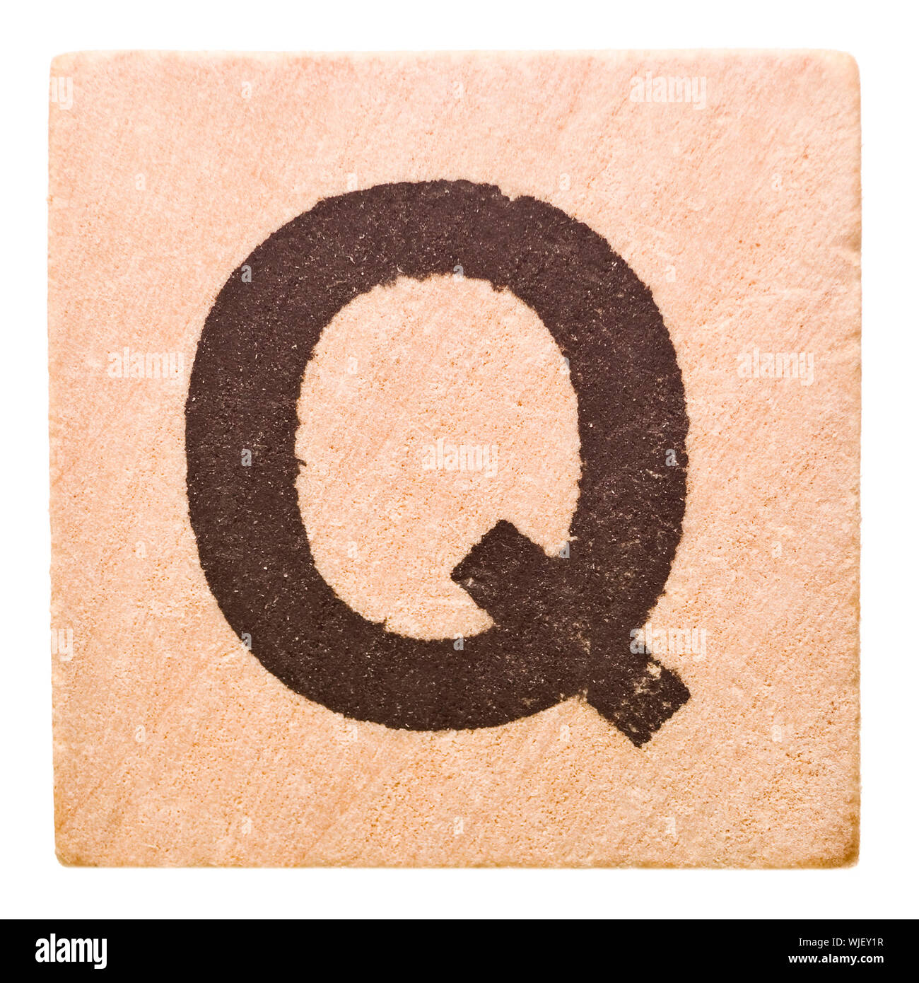 Block with Letter Q isolated on white background Stock Photo - Alamy