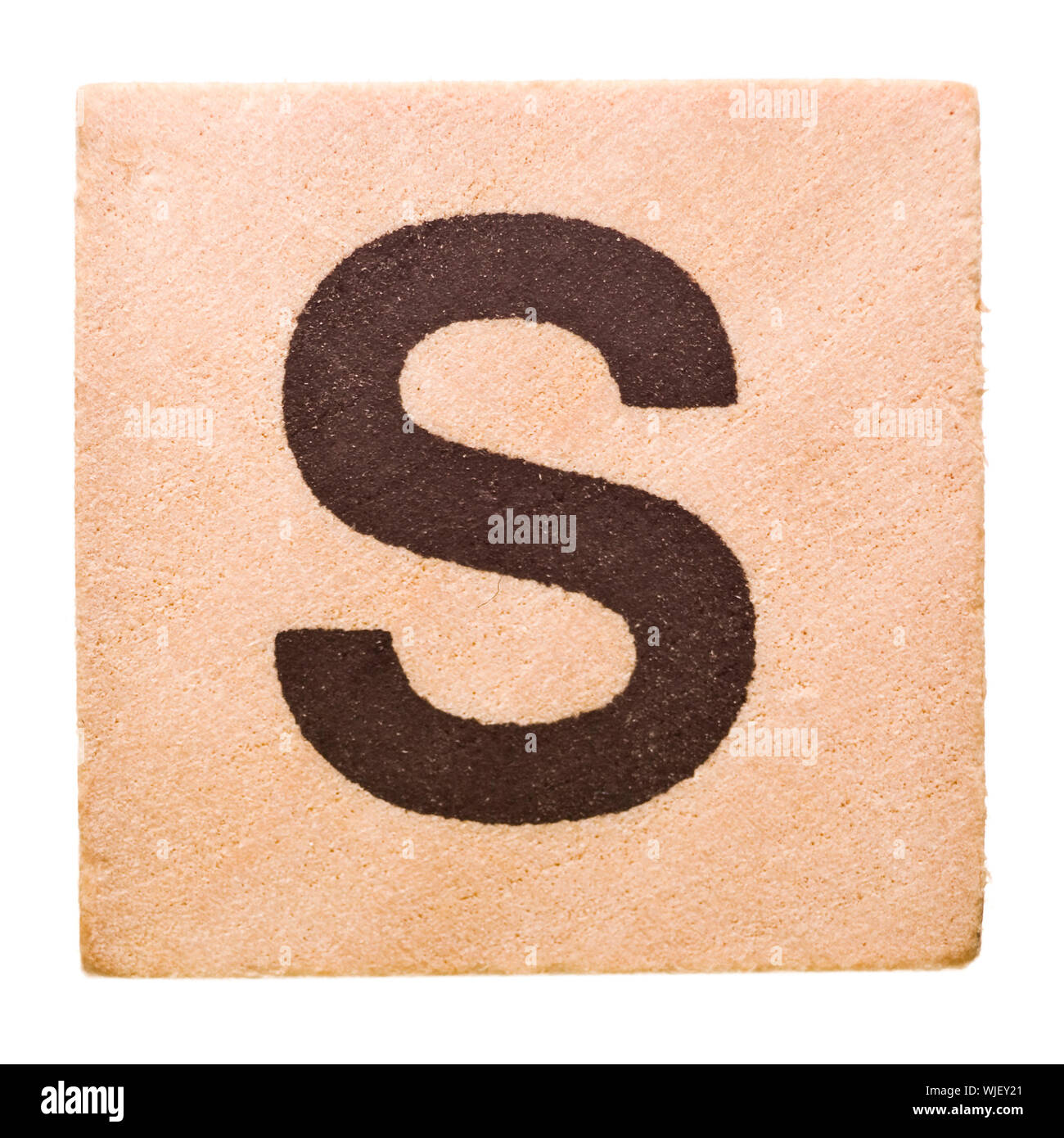 Block with Letter S isolated on white background Stock Photo - Alamy