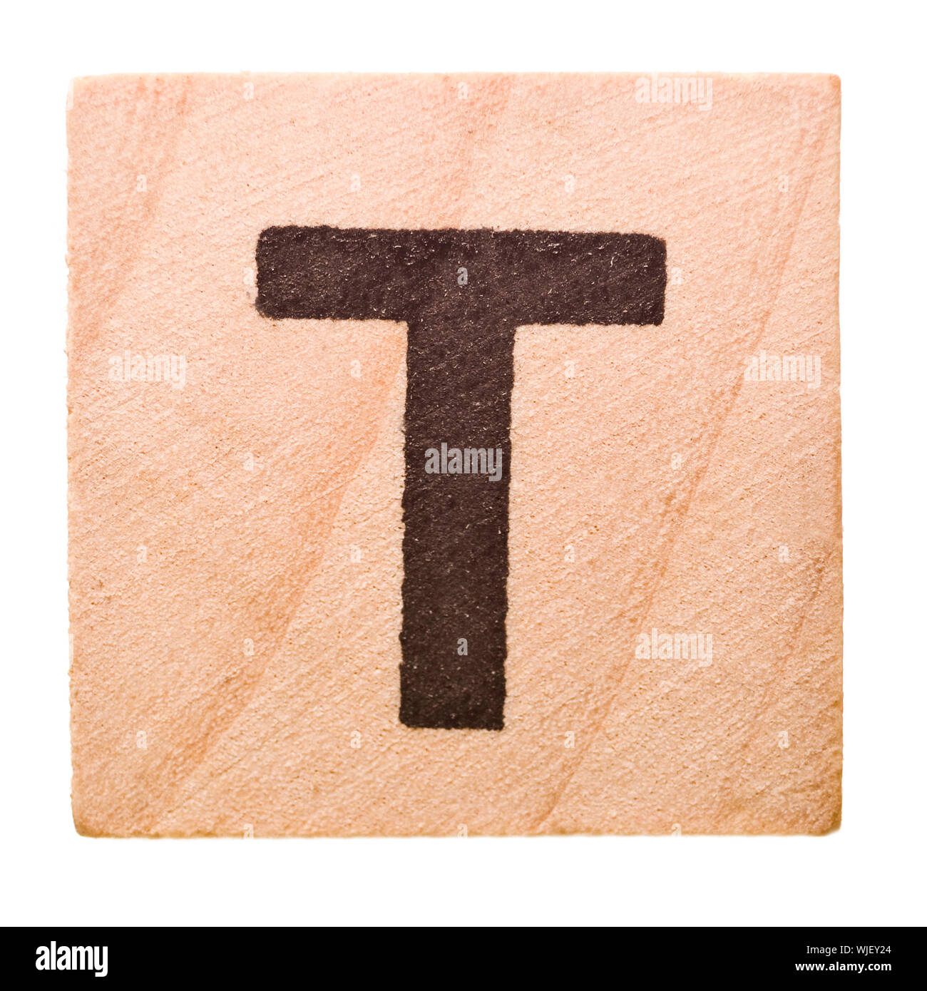 Block with Letter T isolated on white background Stock Photo - Alamy