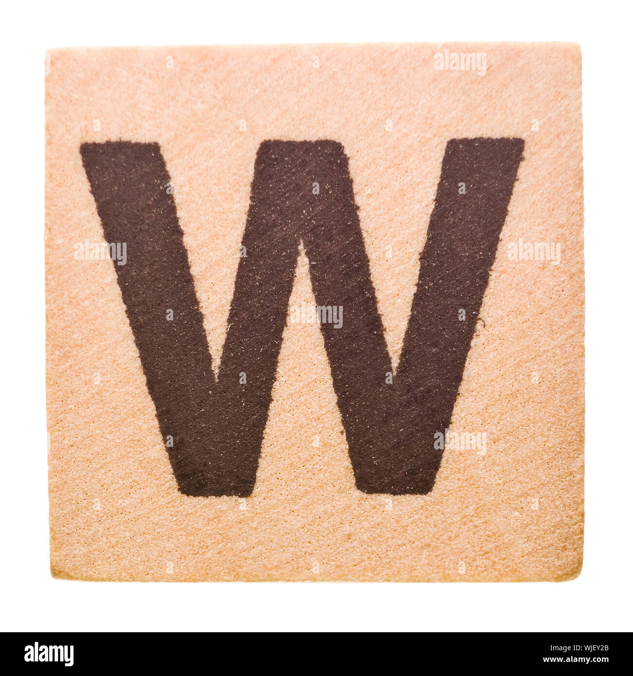 Block with Letter W isolated on white background Stock Photo - Alamy