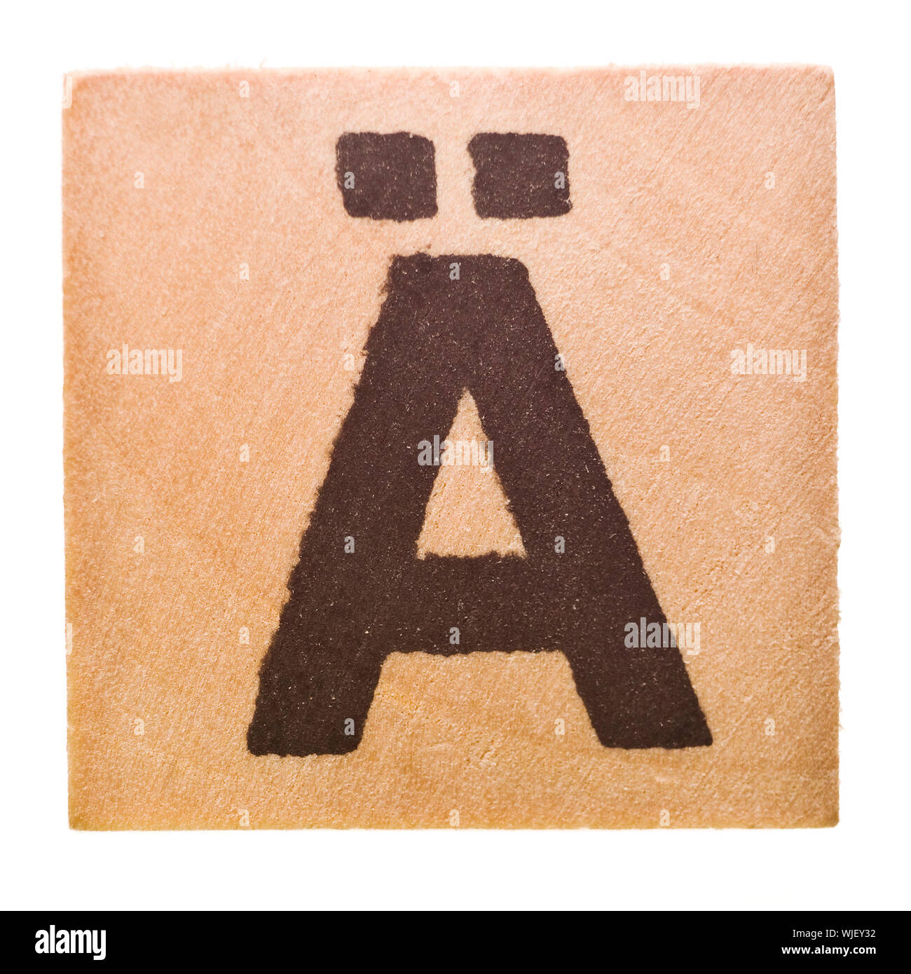 Block with Letter € isolated on white background Stock Photo - Alamy