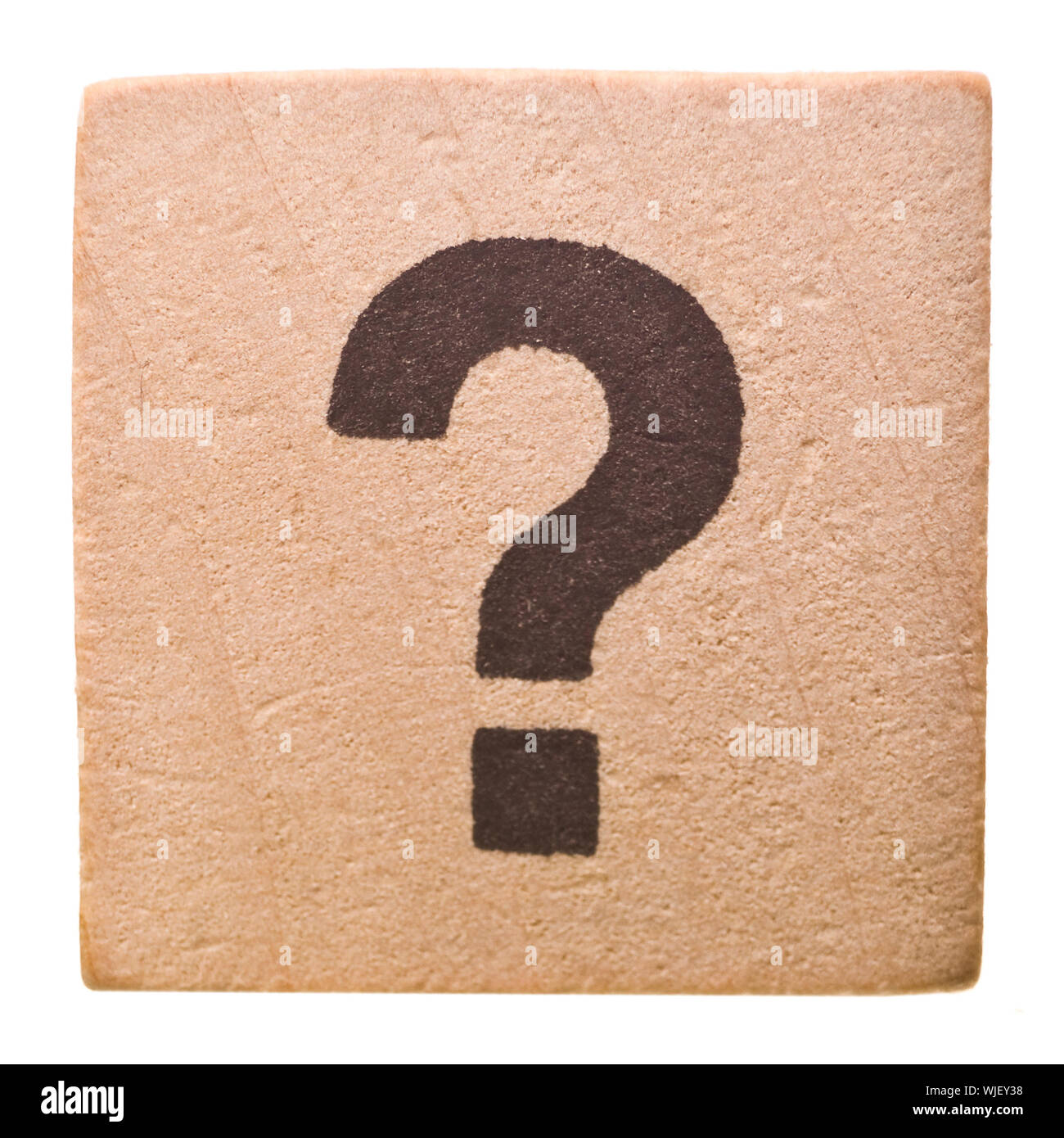 Block with Question Mark isolated on white background Stock Photo - Alamy