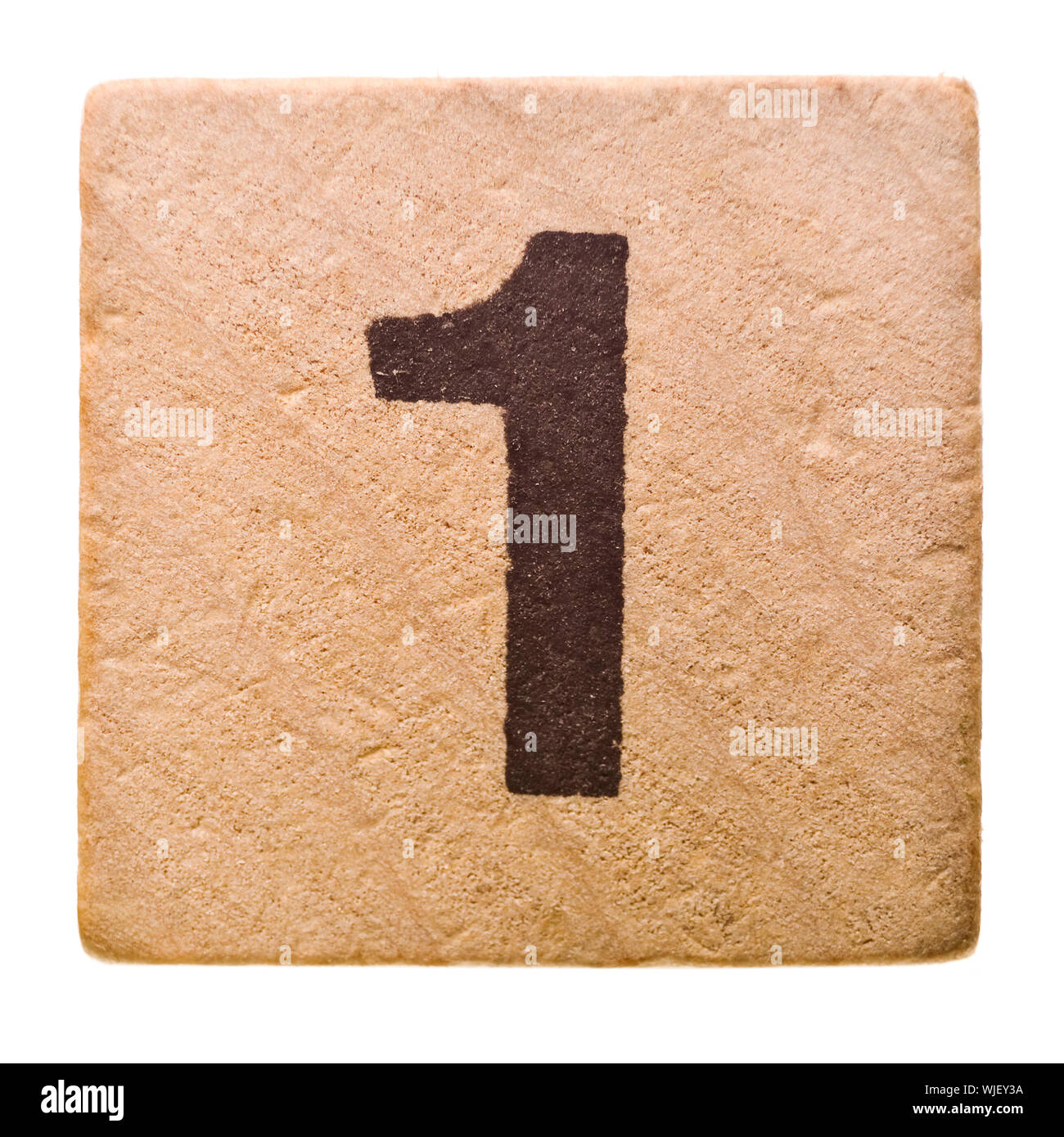 Block with Number One isolated on white background Stock Photo - Alamy