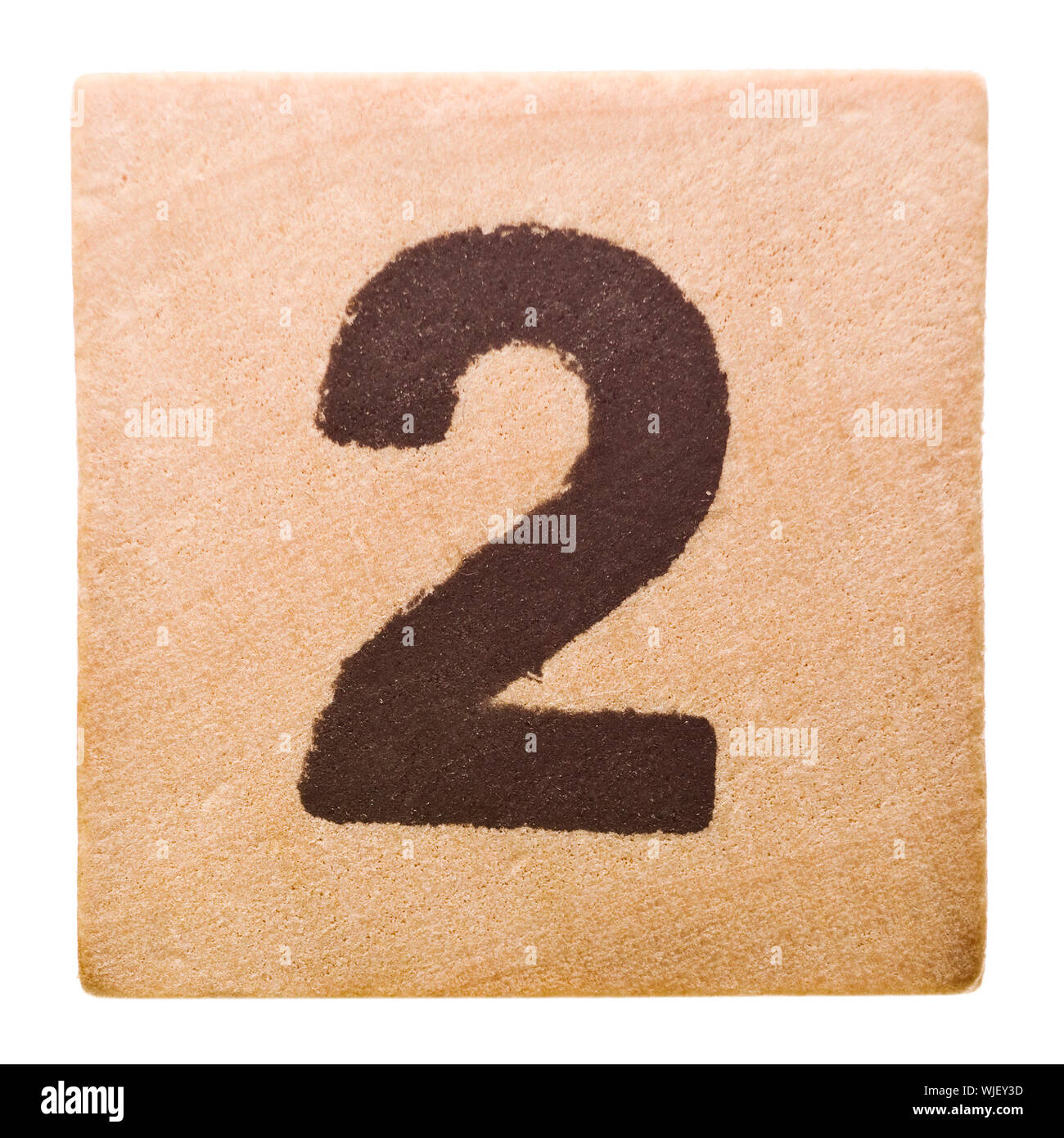 Block with Number Two isolated on white background Stock Photo - Alamy
