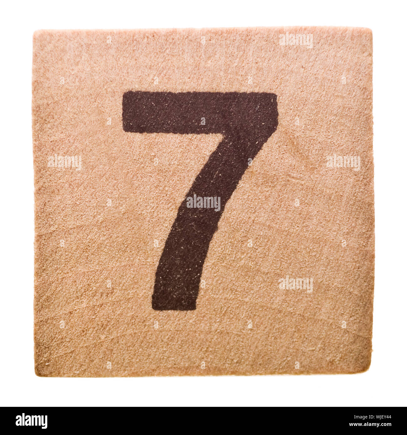 Block with Number seven isolated on white background Stock Photo - Alamy