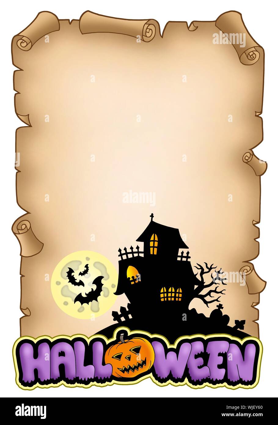Halloween illustration silhouette mansion Cut Out Stock Images ...