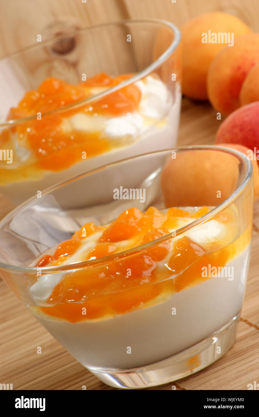 some fresh yoghurt with home made apricot compote Stock Photo - Alamy