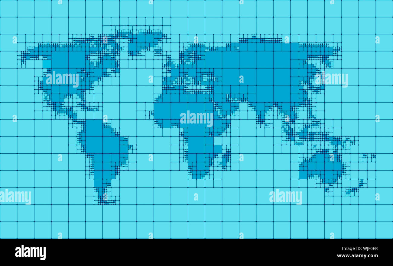 An illustration of a stylized blue earth map Stock Photo - Alamy