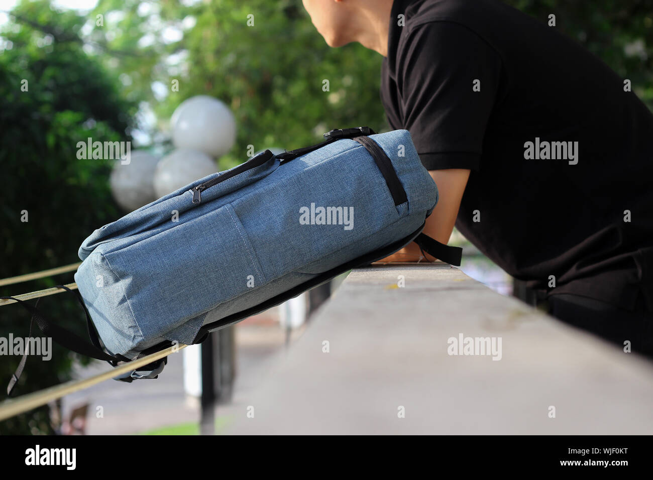 Man standing backpack hi-res stock photography and images - Alamy
