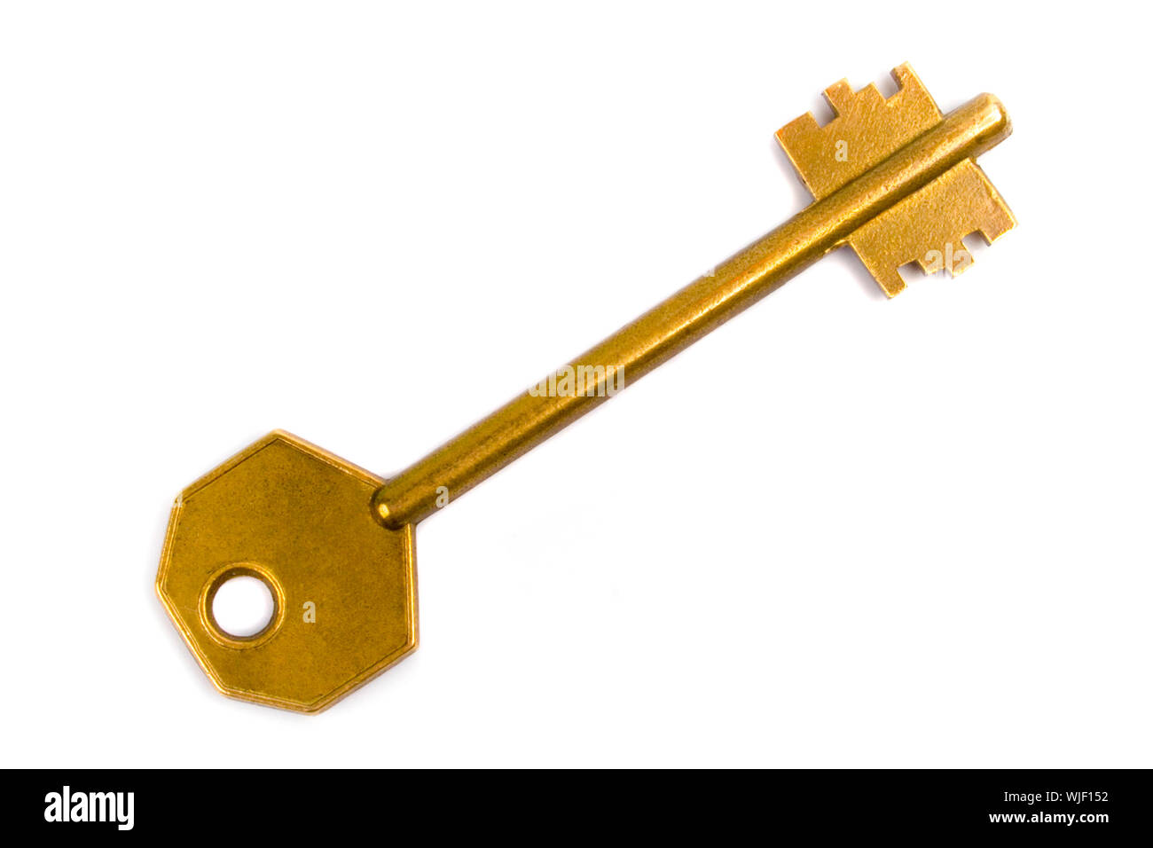old golden key isolated on white background Stock Photo - Alamy