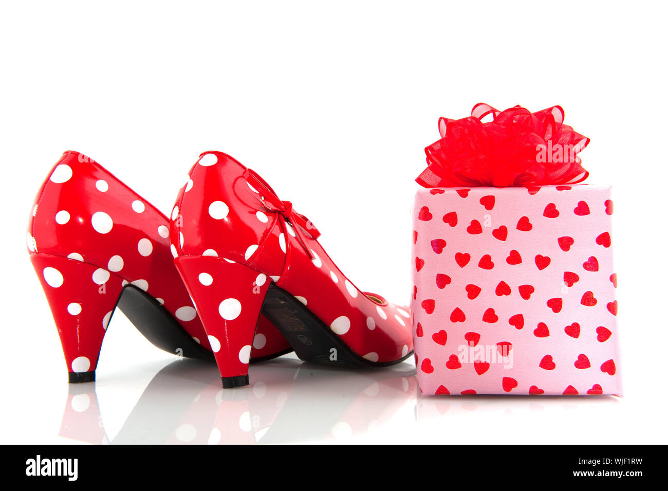 shoe with luxury wrapped love present Stock Photo - Alamy