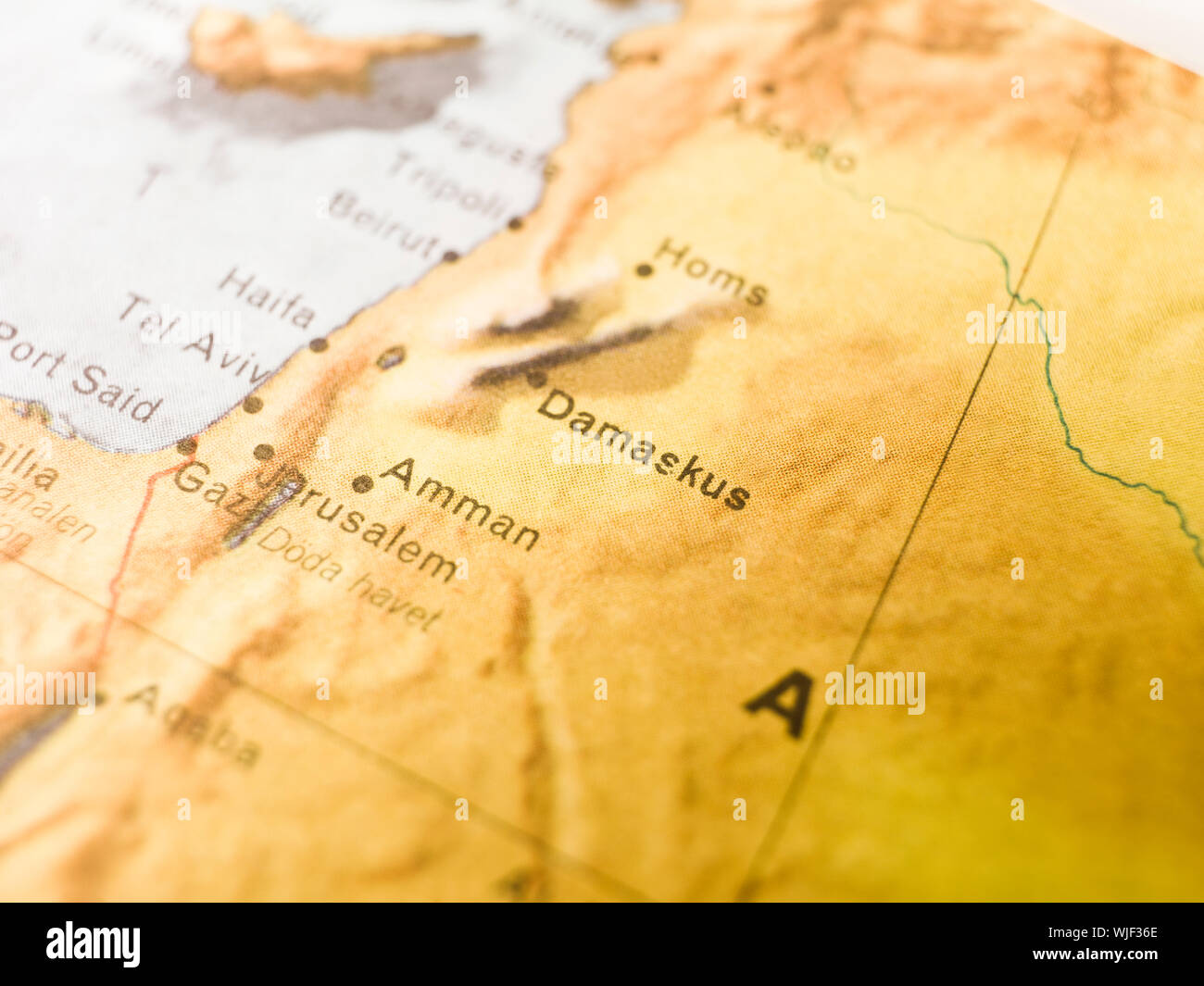 Map of Damaskus in Israel Stock Photo - Alamy