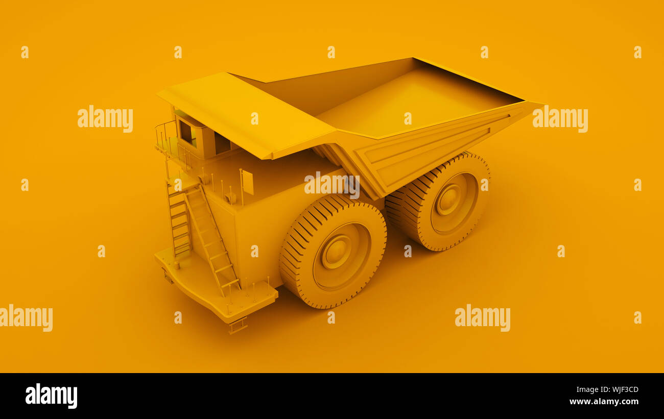 Yellow Mining Truck. Minimal idea concept. 3d illustration Stock Photo ...
