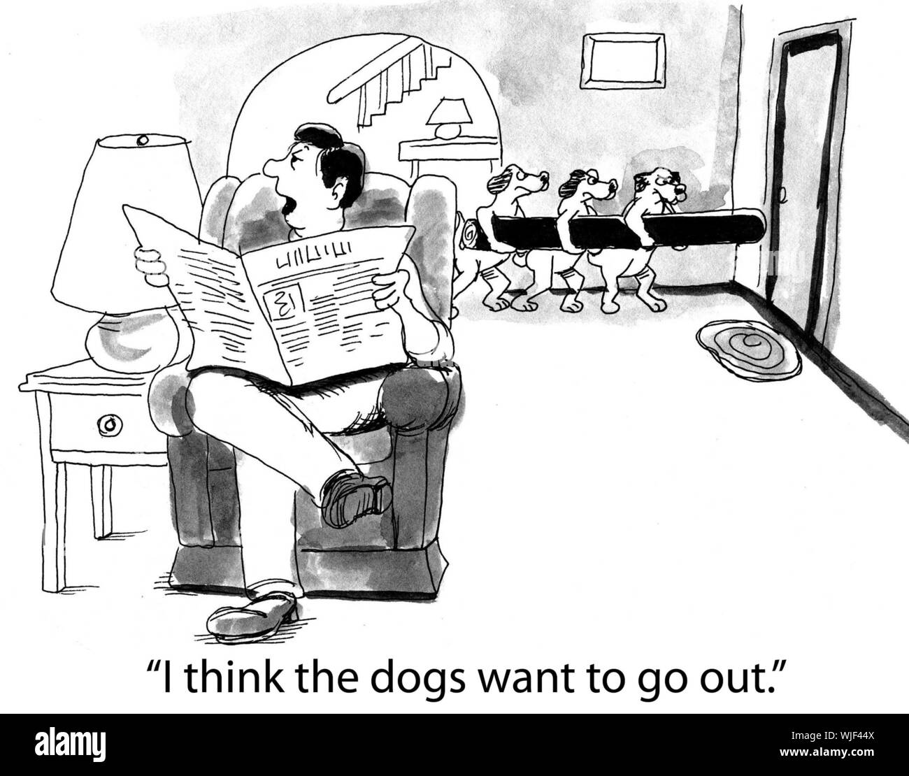 Dogs cartoon Black and White Stock Photos & Images - Alamy