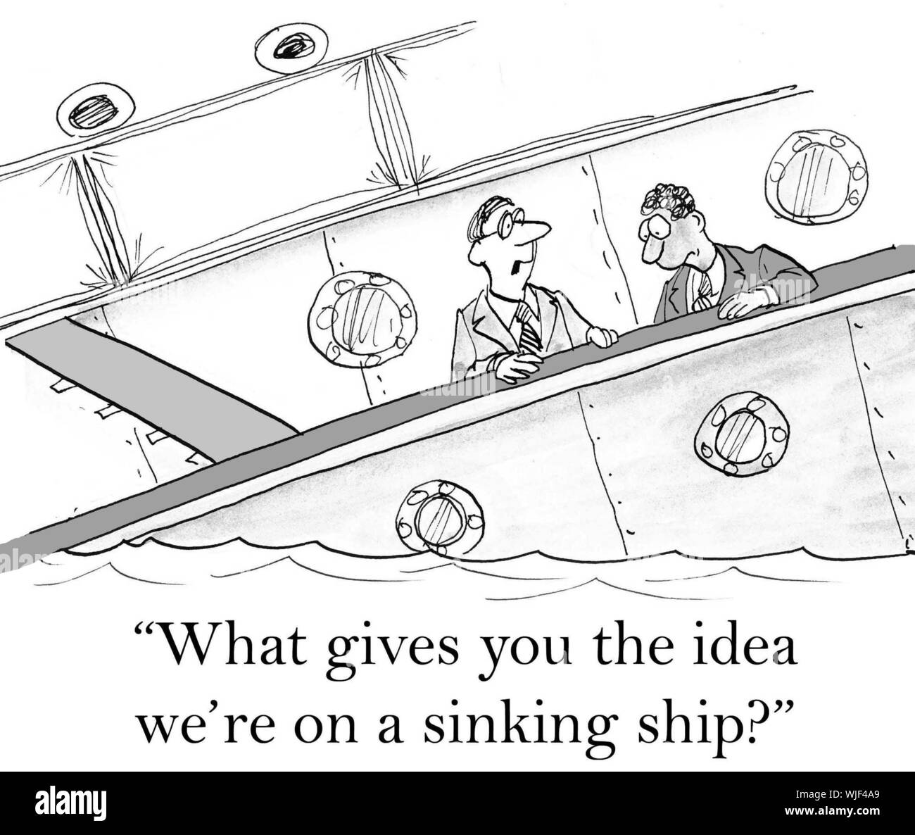 Cartoon sinking ship business boss hi-res stock photography and images ...