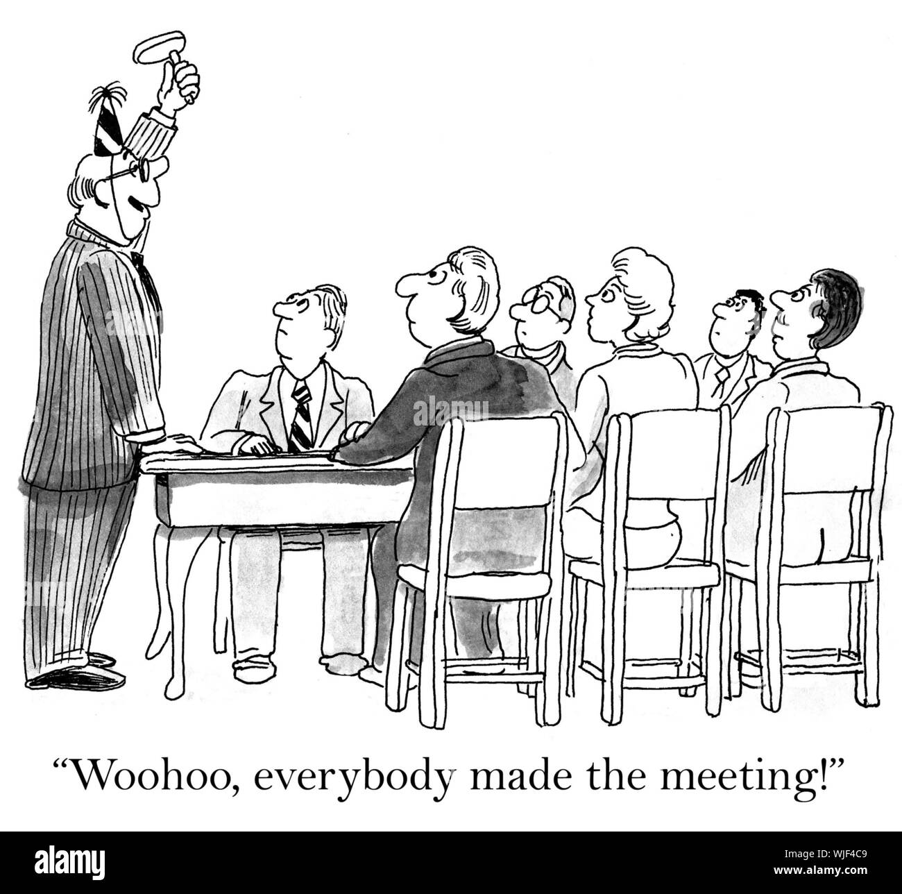 Meeting talking cheerful Black and White Stock Photos & Images - Alamy