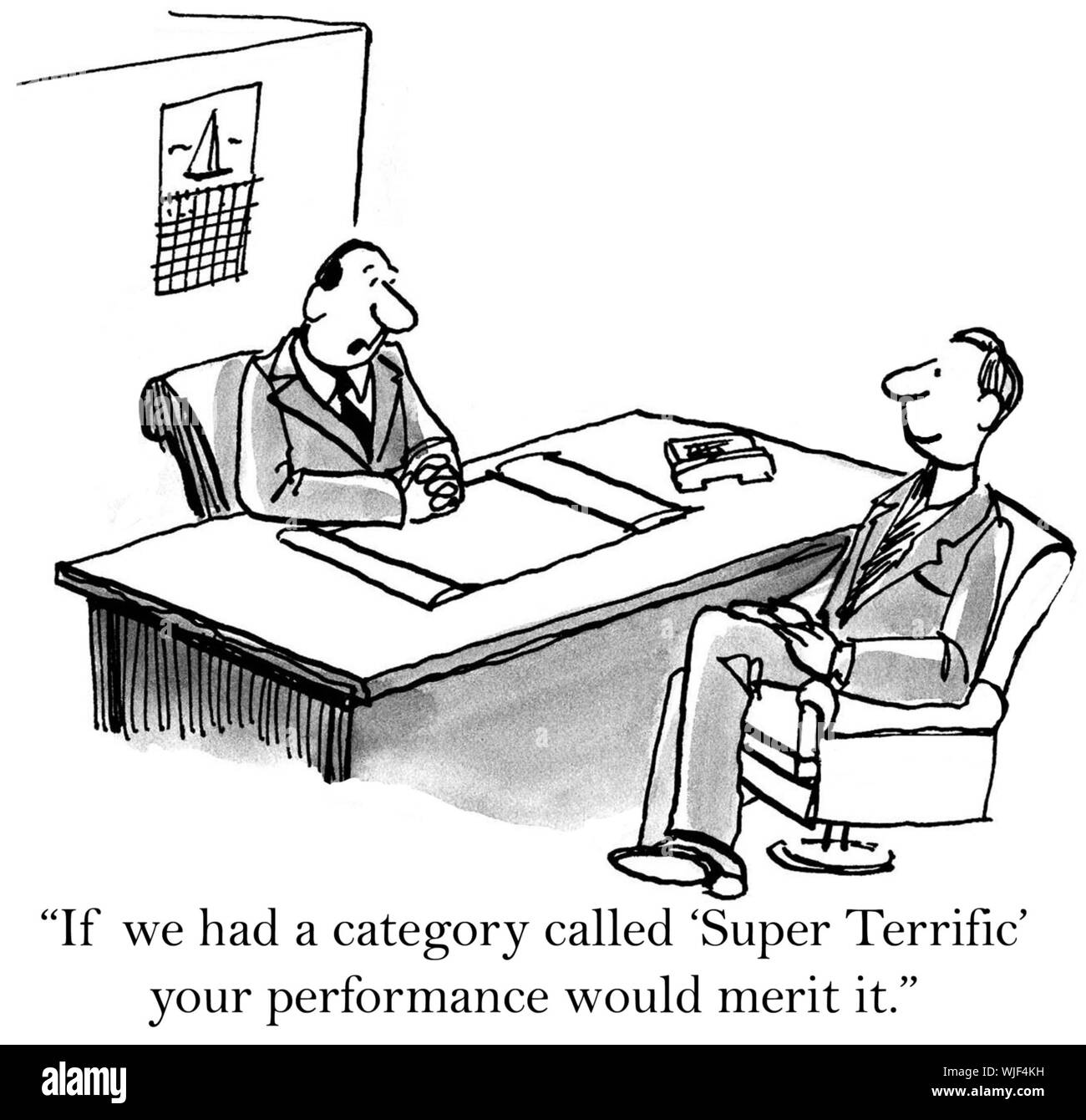 Business cartoon performance review boss hi-res stock photography and ...