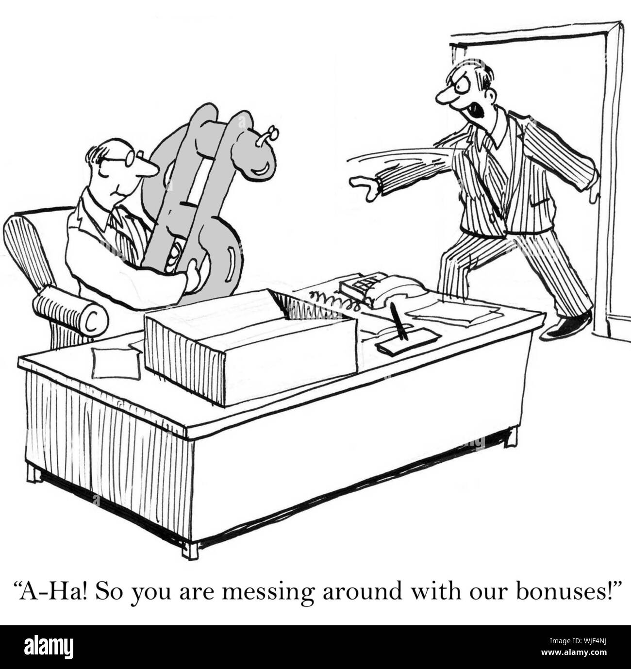 End of year cartoon Black and White Stock Photos & Images - Alamy