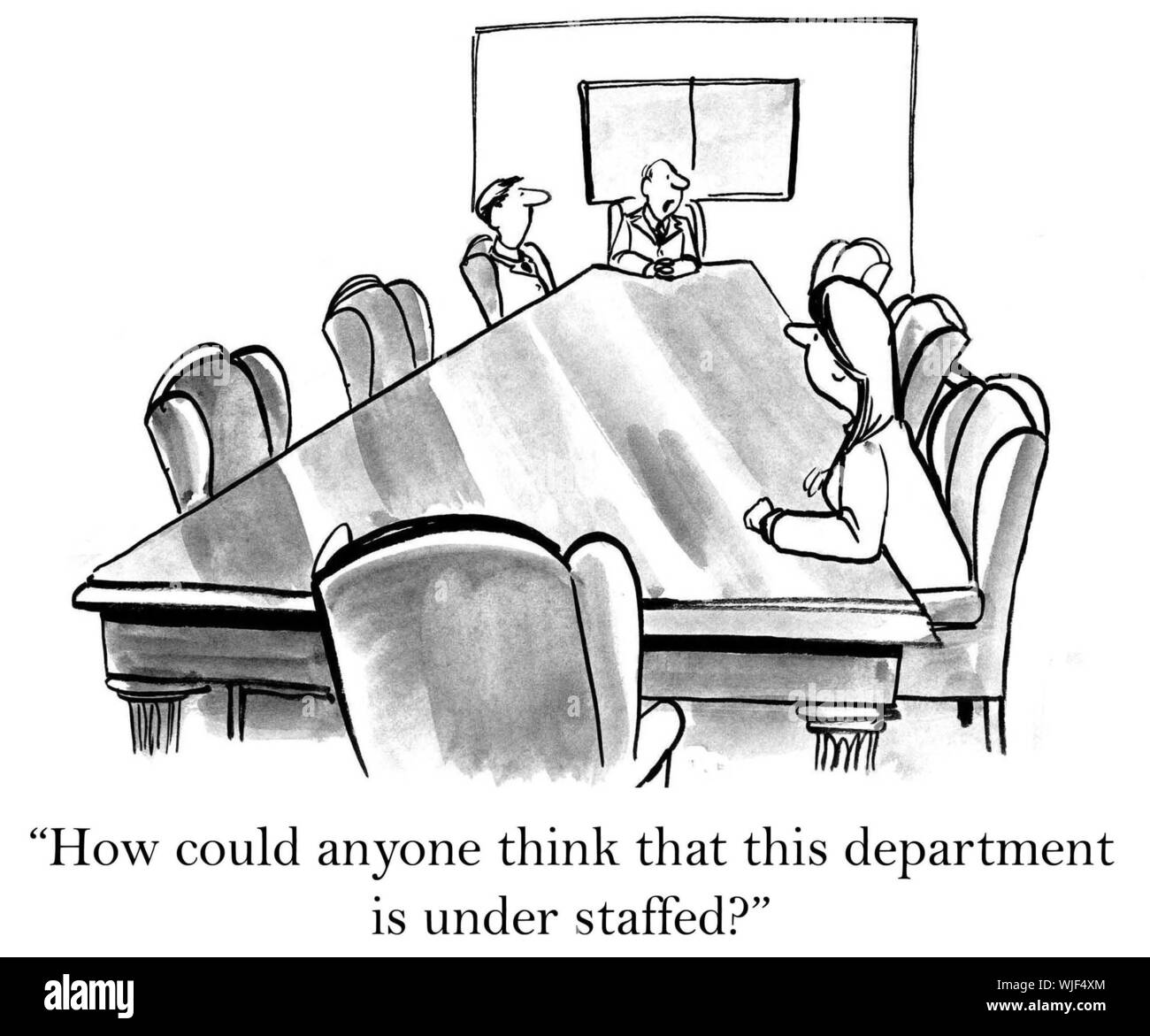 Human resources department cartoon Black and White Stock Photos ...