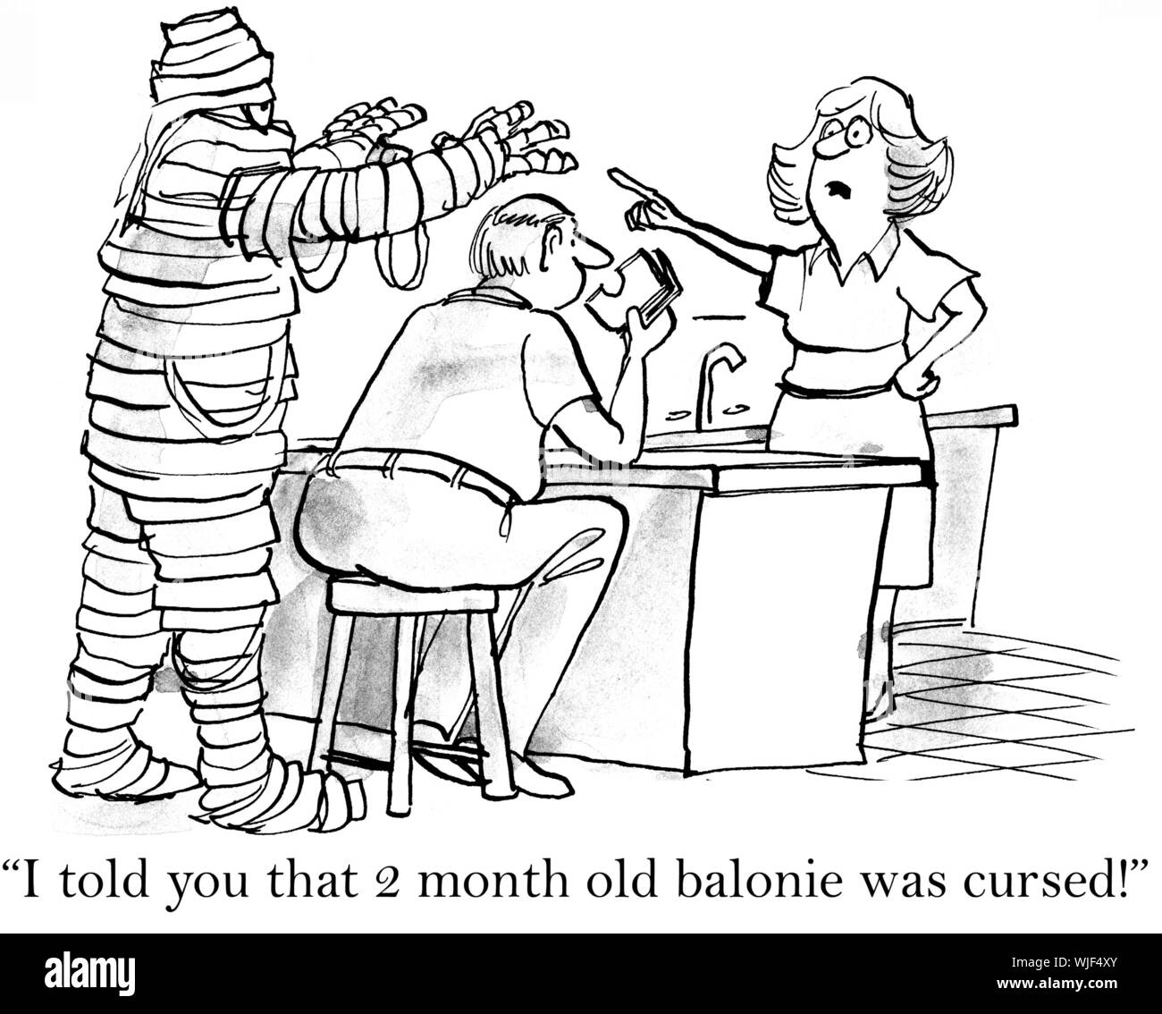 Cartoon old woman Black and White Stock Photos & Images - Alamy