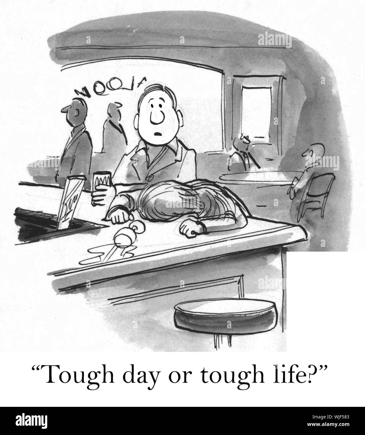 Cartoon stressed man Black and White Stock Photos & Images - Alamy