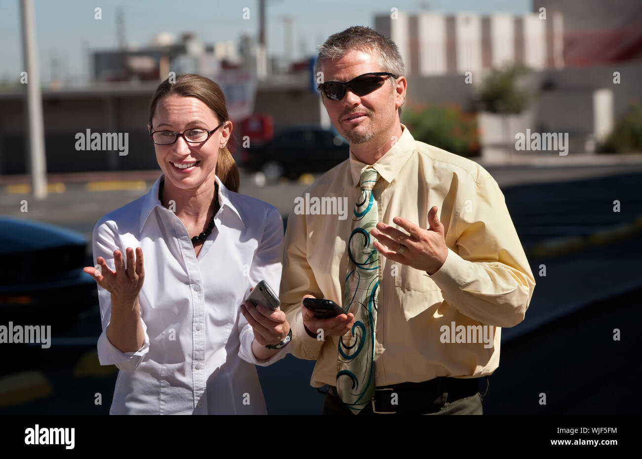 Couple is amazed at what they see Stock Photo - Alamy
