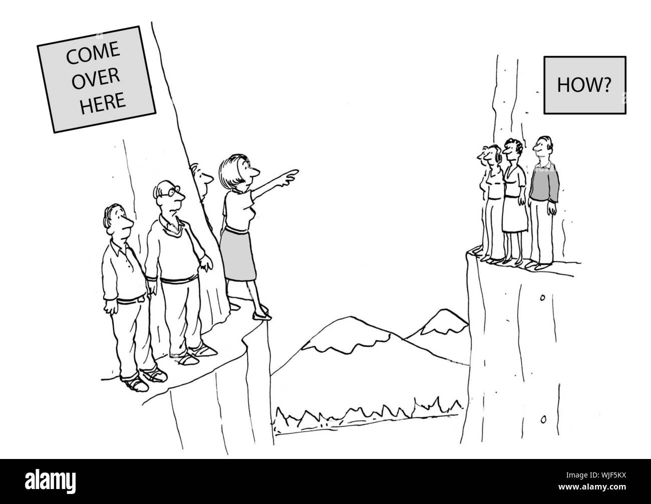 Conflict resolution cartoon Black and White Stock Photos & Images - Alamy