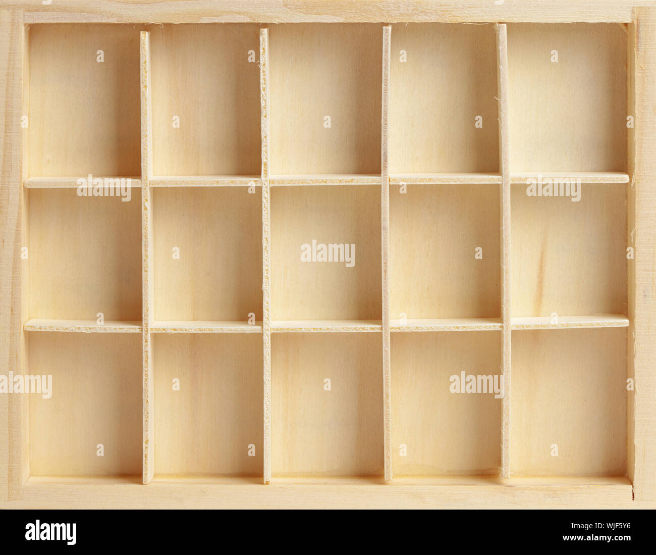 Wooden box on fifteen cells similar to a rack Stock Photo - Alamy