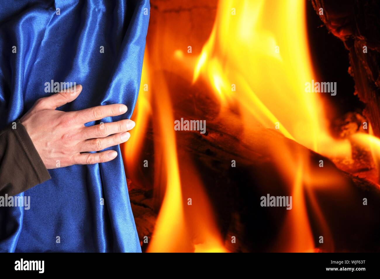 Burning fire curtain hi-res stock photography and images - Alamy