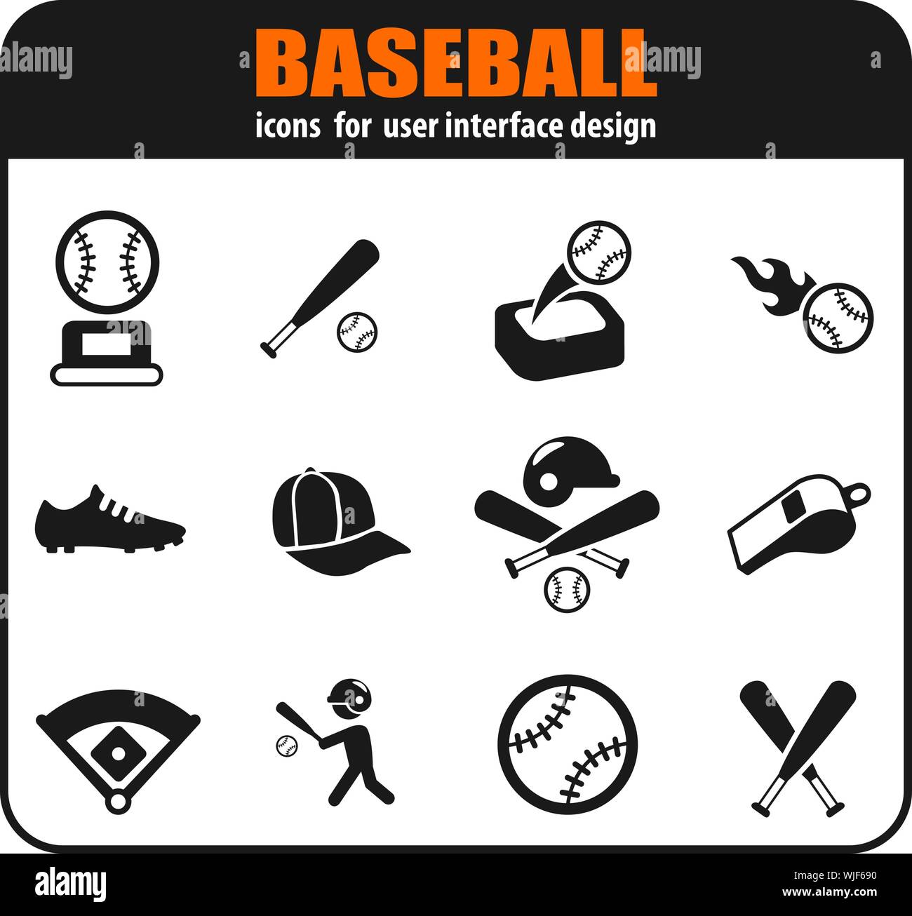 baseball icon set Stock Vector Image & Art - Alamy