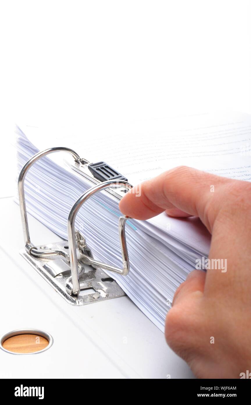 hand and folder or file showing office or work concept with copyspace ...