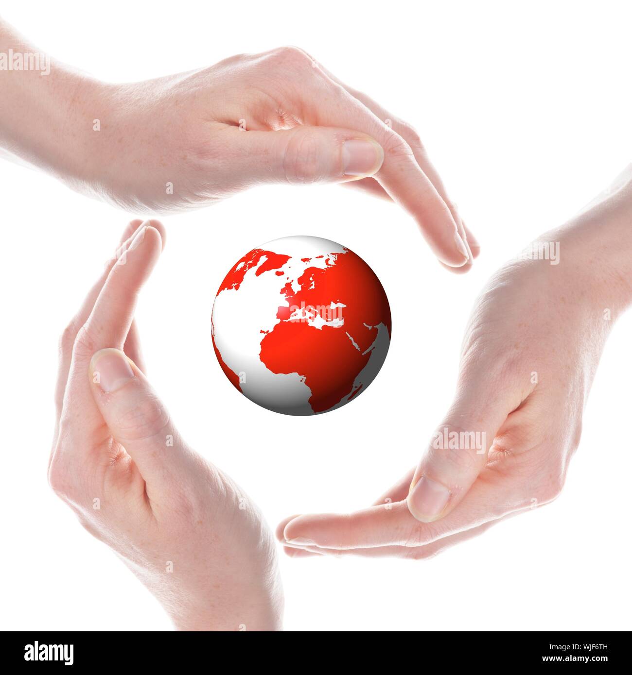 world or globe in your hands isolated on white background Stock Photo ...