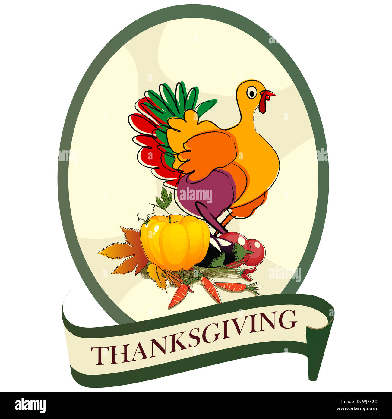 Thanksgiving day turkey sticker Stock Photo - Alamy