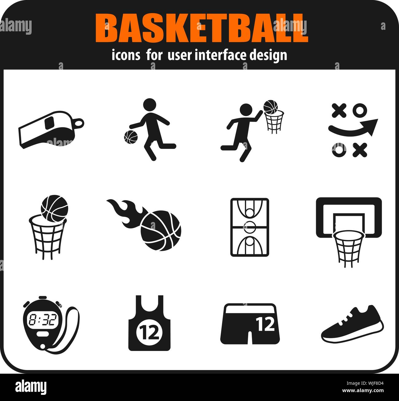 basketball icon set Stock Vector Image & Art - Alamy