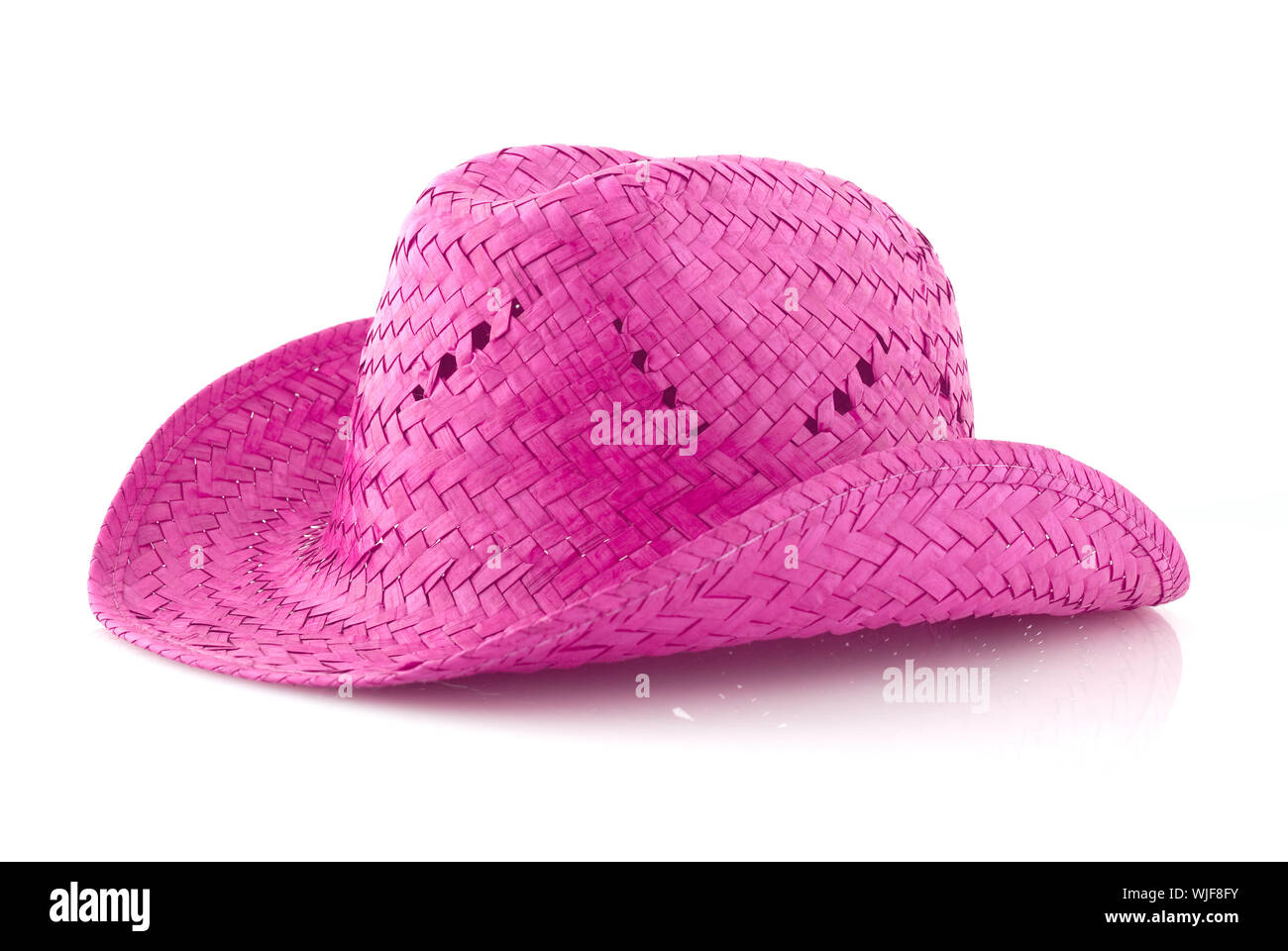 Pink Straw hat isolated on white background Stock Photo - Alamy