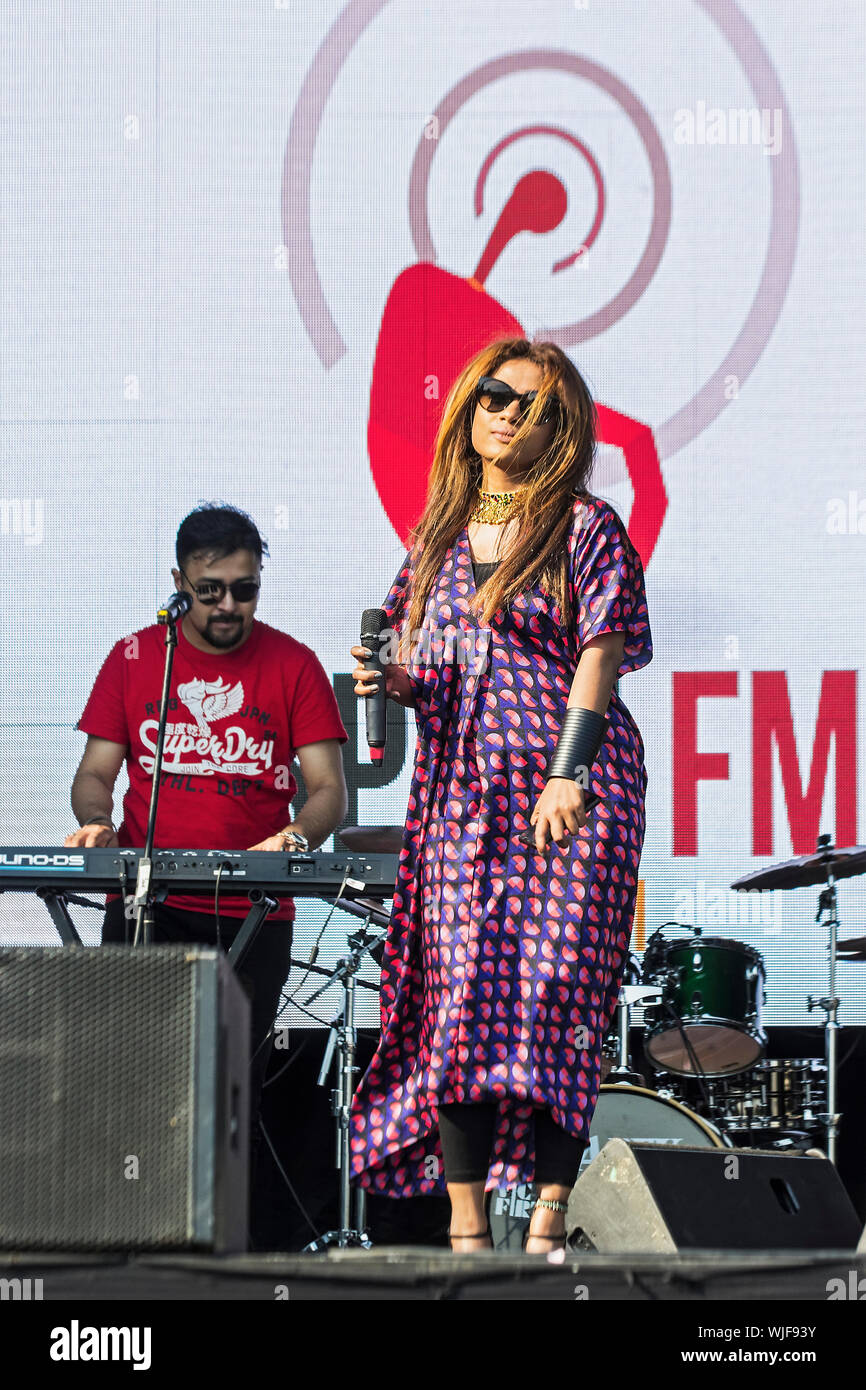 Newcastle upon Tyne, UK. 24th August 2019. Bangladeshi singer Sahms ...