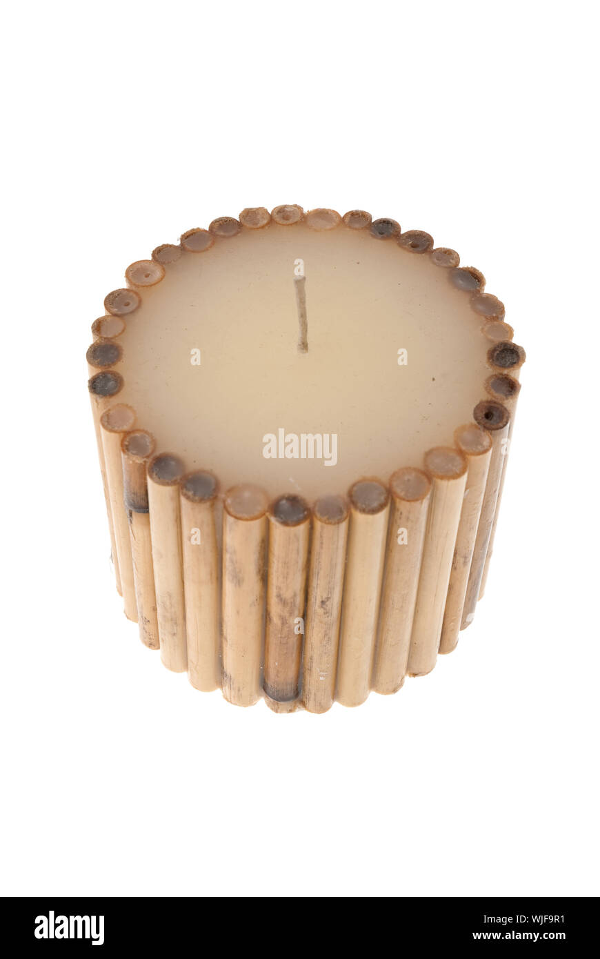 Side view of a candle isolated on white background Stock Photo - Alamy