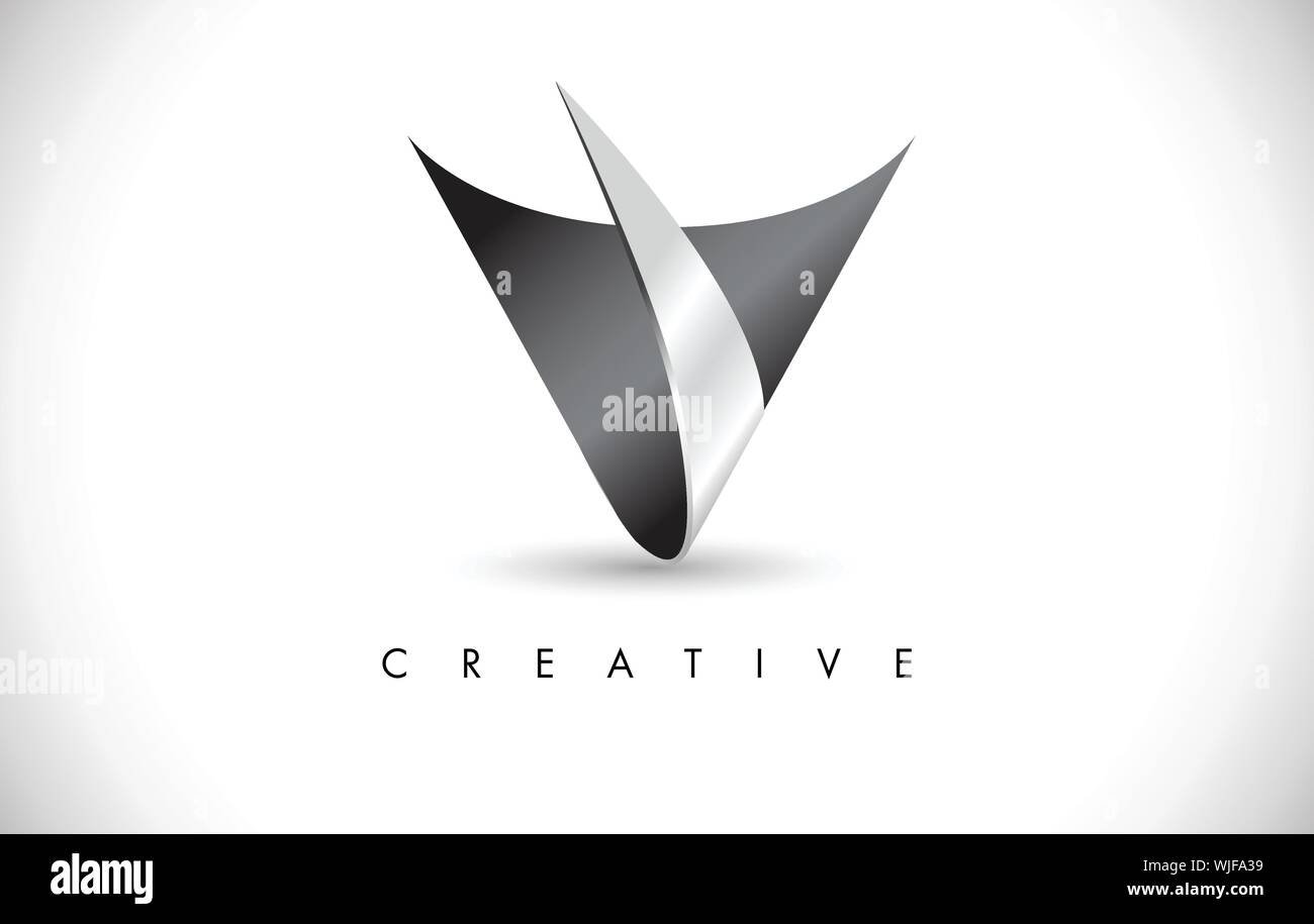 V Letter 3D Modern Trendy Design Logo. Letter V Icon Logo with 3d Look ...