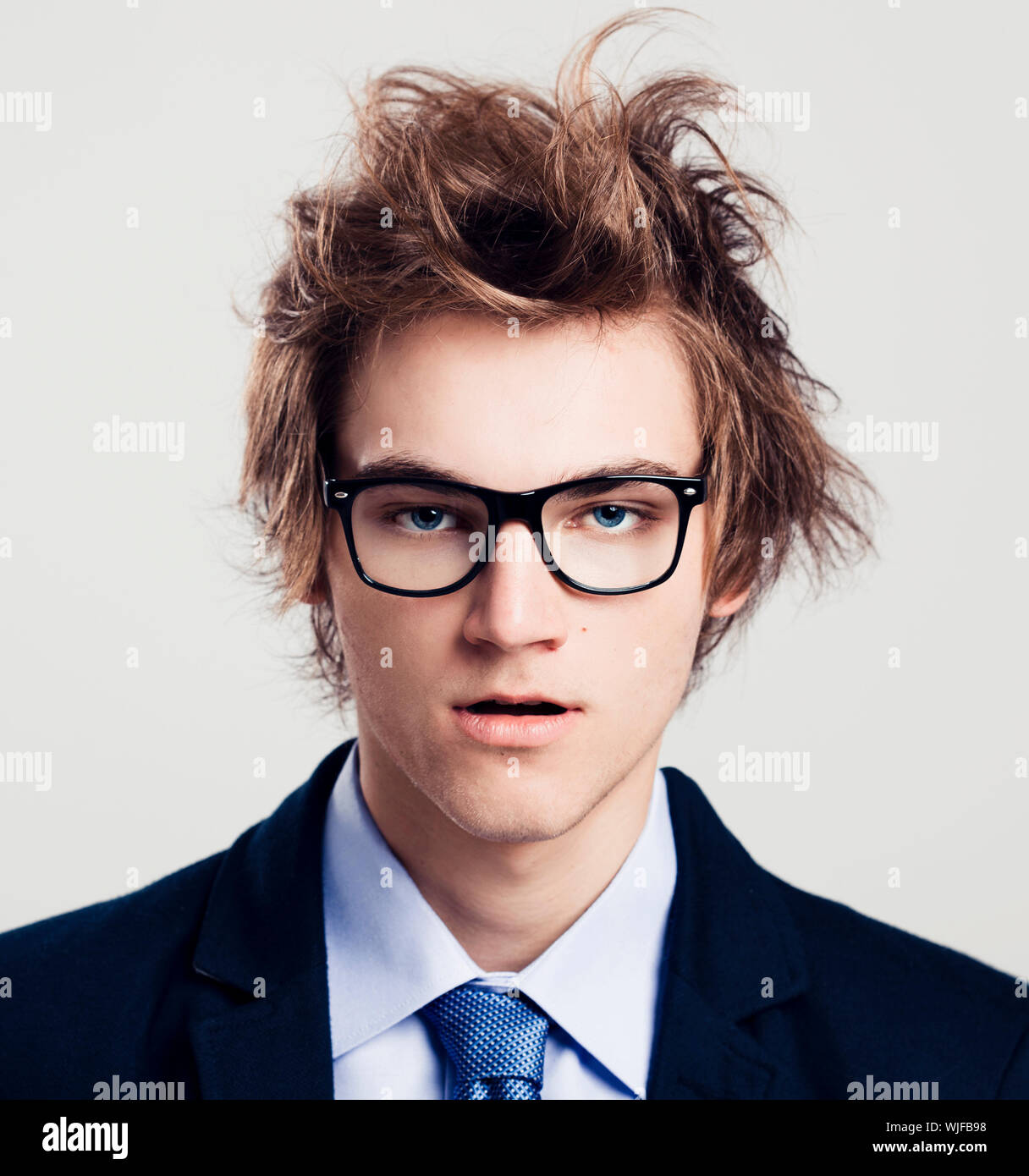 Goofy man wearing nerd glasses hi-res stock photography and images - Alamy