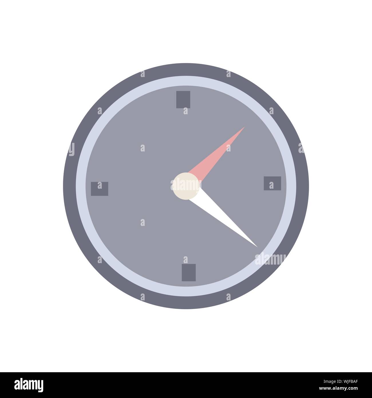 Round clock icon on a white background. Vector illustration Stock ...