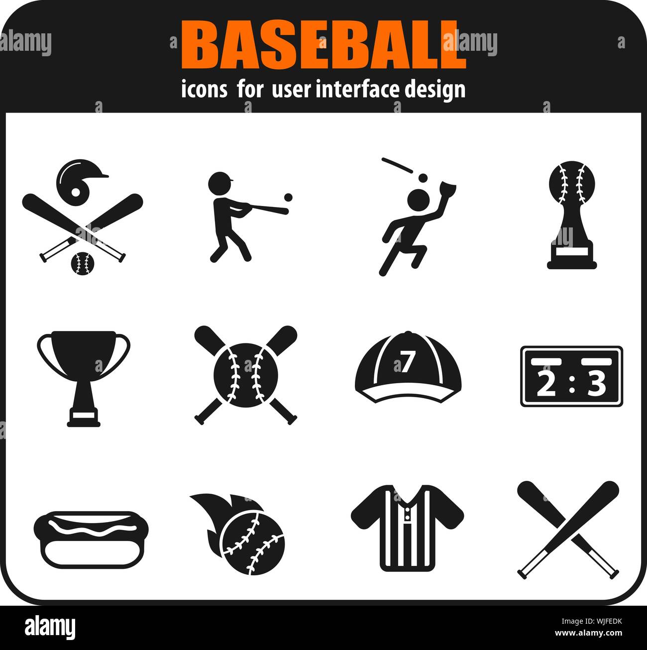 baseball icon set Stock Vector Image & Art - Alamy